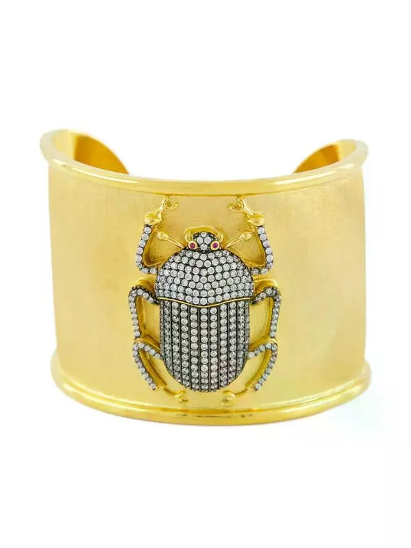 Begum Khan Pharaoh Crystal Cuff Bracelet - Gold