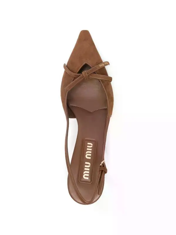 Miu Miu Bow Point Pumps - Brown