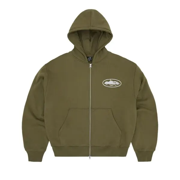 CORTEIZ Island Puff Print Zip Hoodie - Green