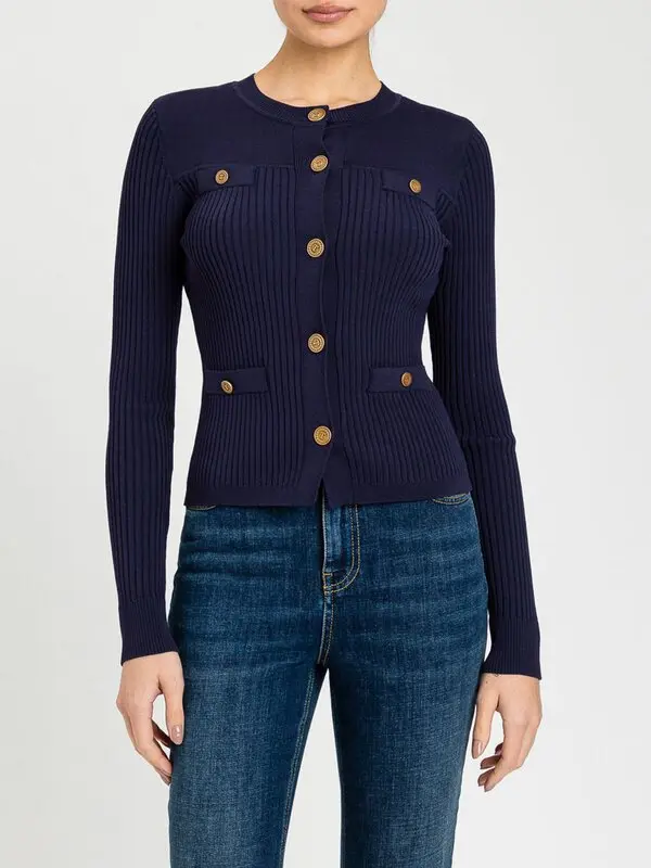 TWINSET Viscose Blend Ribbed Cardigan