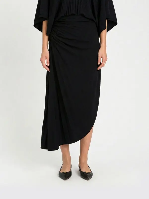 TWINSET Asymmetric Midi Skirt - Black