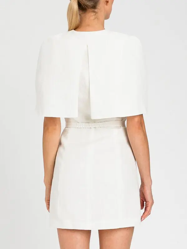 TWINSET Mini Cape Dress In Linen Blend