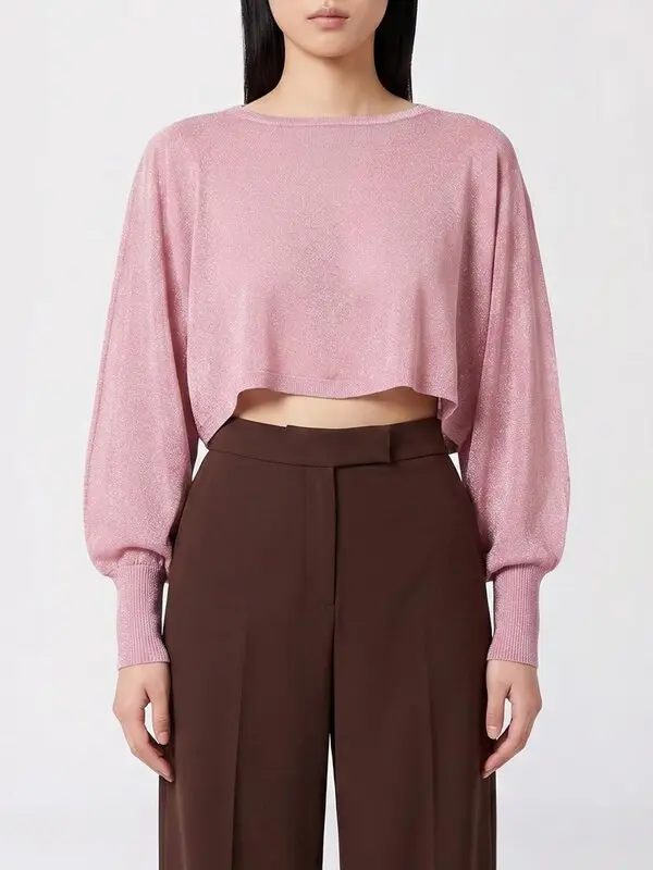 TWINSET Cropped Long Sleeve Top - Pink