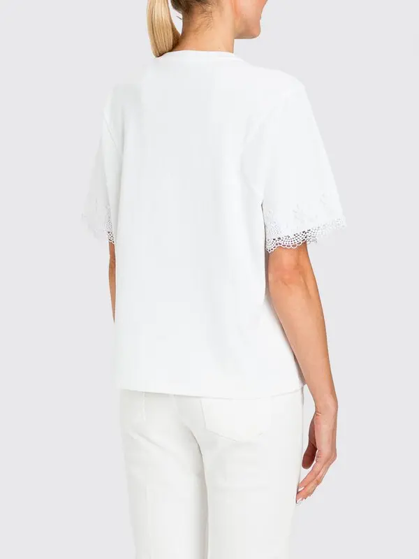 TWINSET Cotton T-shirt With Lace Inserts