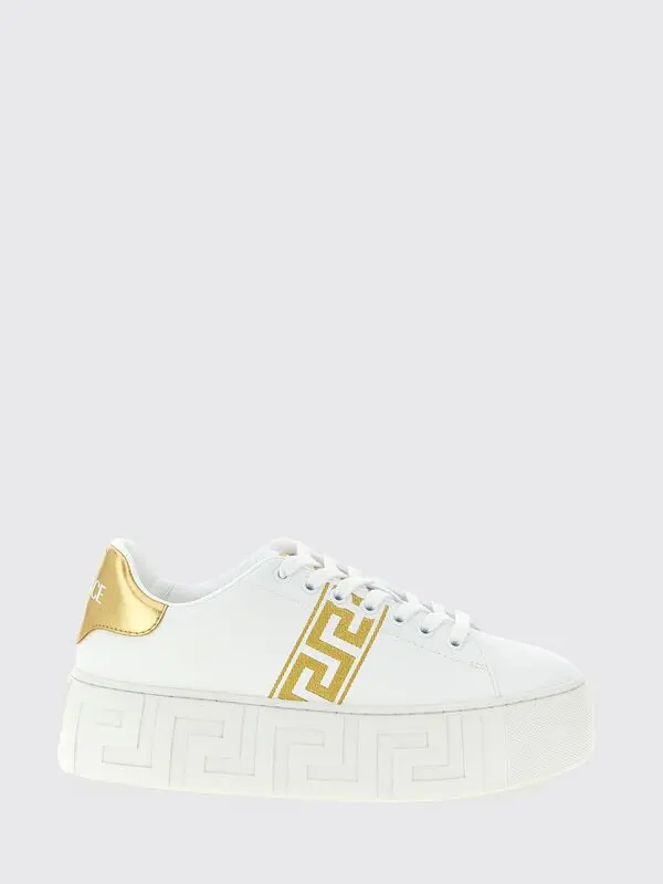 Versace La Greca Leather Platform Sneakers - Gold