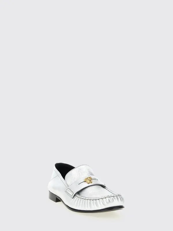 Versace La Medusa Laminated Leather Loafers