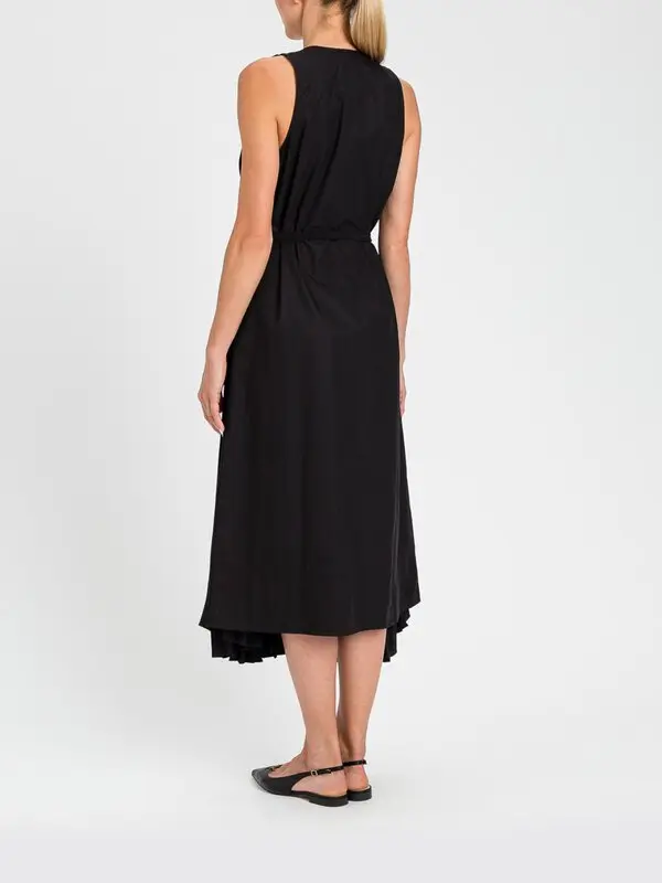 TWINSET Pleated V-neck Midi Dress