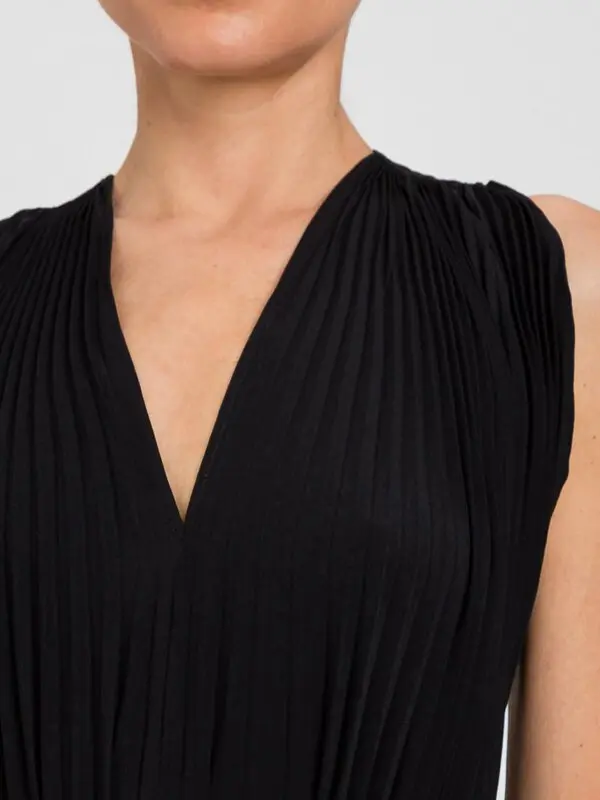 TWINSET Pleated V-neck Midi Dress