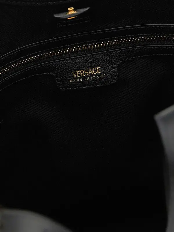 Versace La Medusa Cotton Canvas Tote Bag - Black