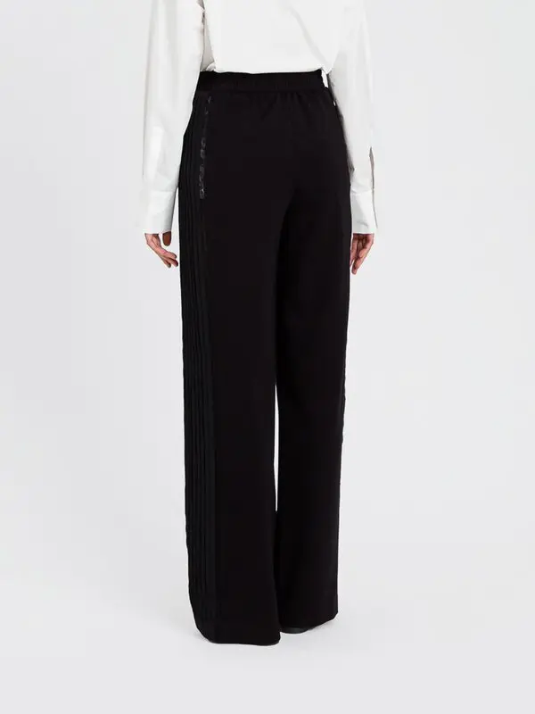 TWINSET Wide Leg Palazzo Trousers - Black