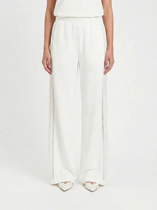TWINSET Wide Leg Palazzo Trousers - White