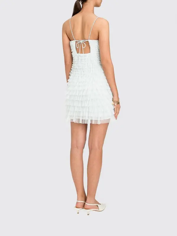 TWINSET Aquacoloured Tulle Ruffled Mini Dress