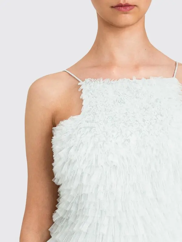 TWINSET Aquacoloured Tulle Ruffled Mini Dress