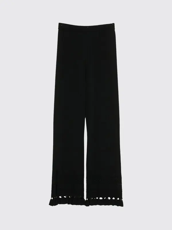 TWINSET Cropped Flare Trousers With Ruffled Hem
