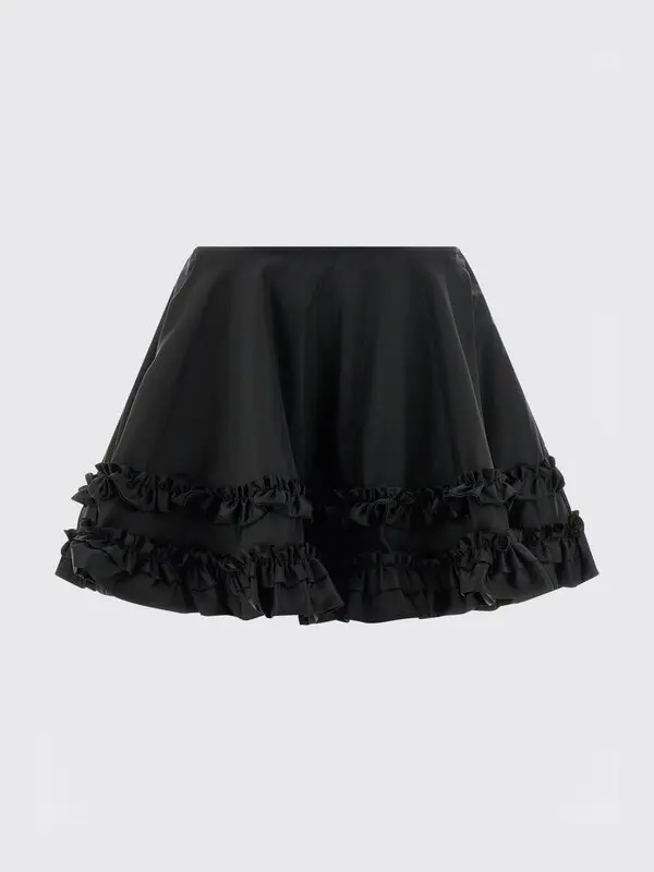 GANNI Crêpe Mini Skirt With Ruffles - Black