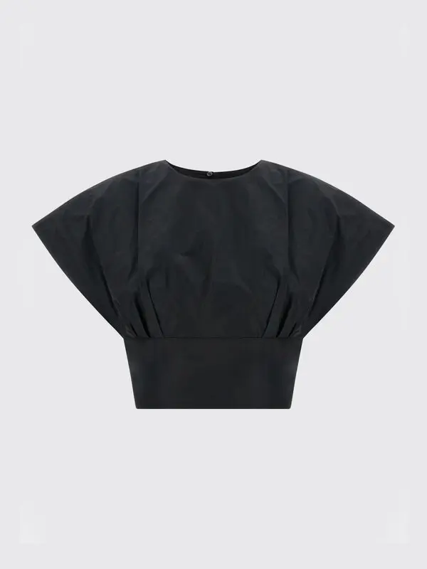 Pinko Asparago Cropped Cotton Top - Black