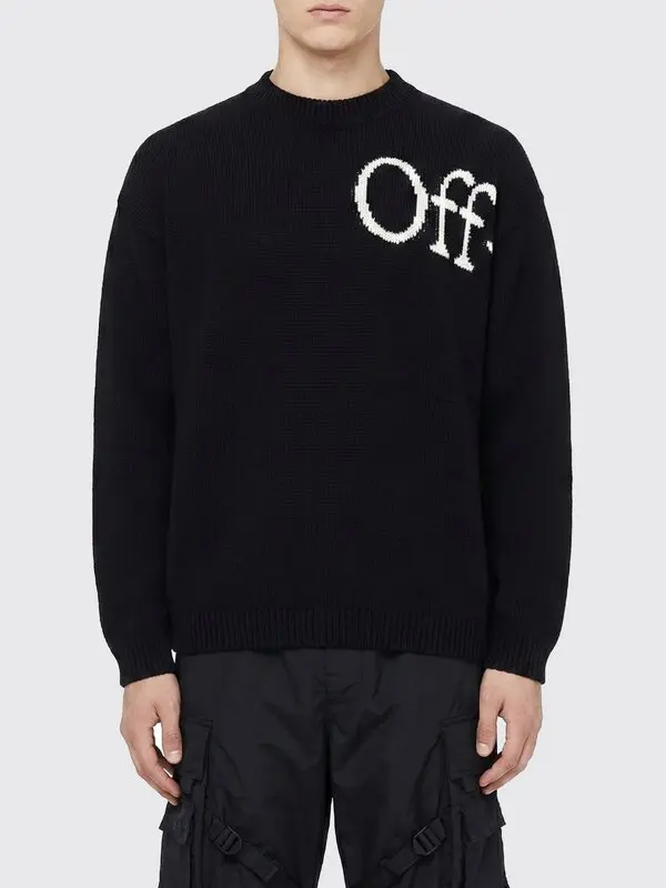 Off-White Cotton Logo Crewneck Pullover - White