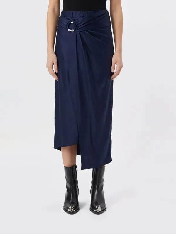 Rabanne Asymmetrical Jersey Midi Skirt - Blue