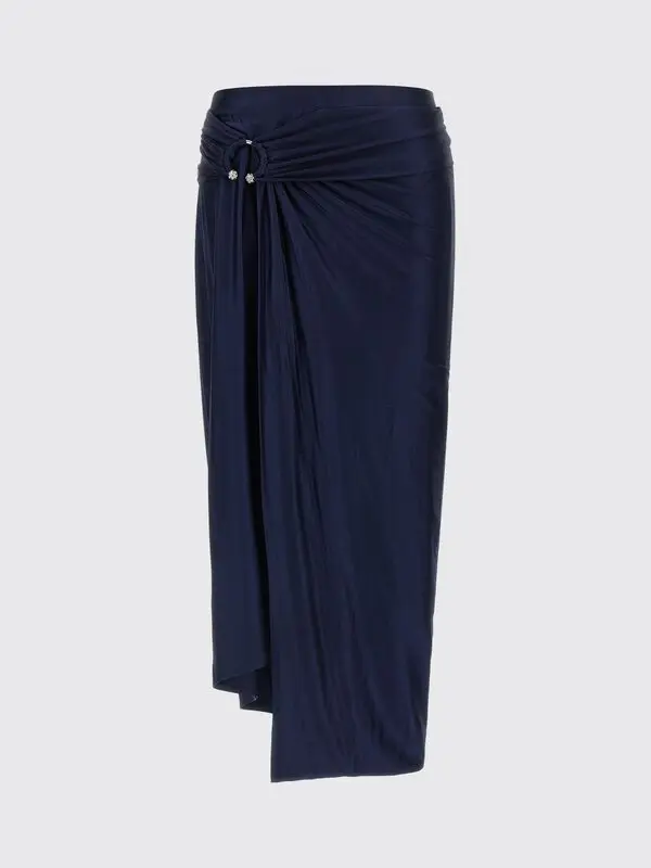 Rabanne Asymmetrical Jersey Midi Skirt