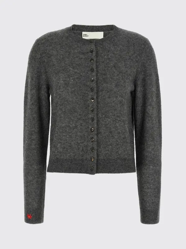 Tory Burch Silk And Cashmere Cardigan - Grey