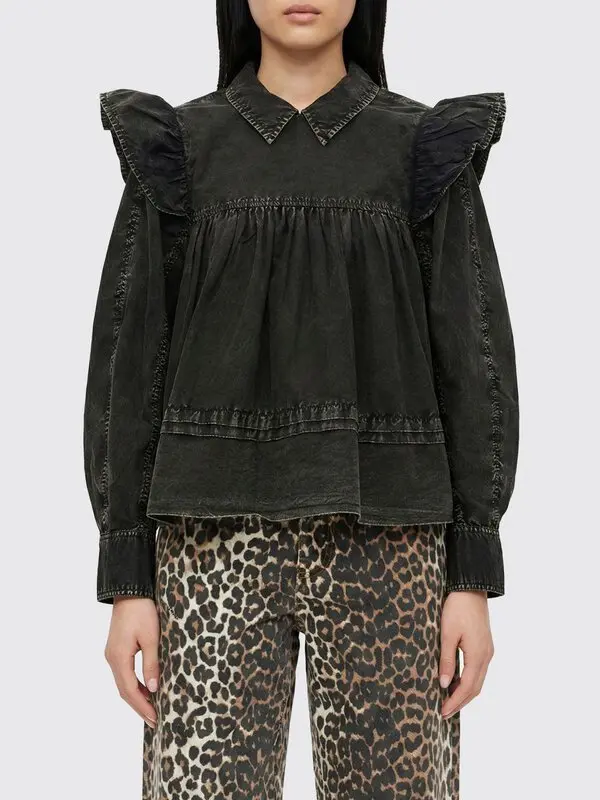 GANNI Ruffle Detailed Shirt