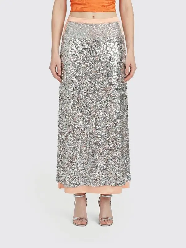 Rabanne Sequin Midi Skirt - Silver