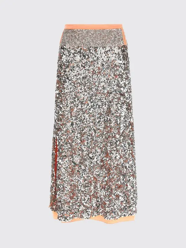 Rabanne Sequin Midi Skirt - Silver