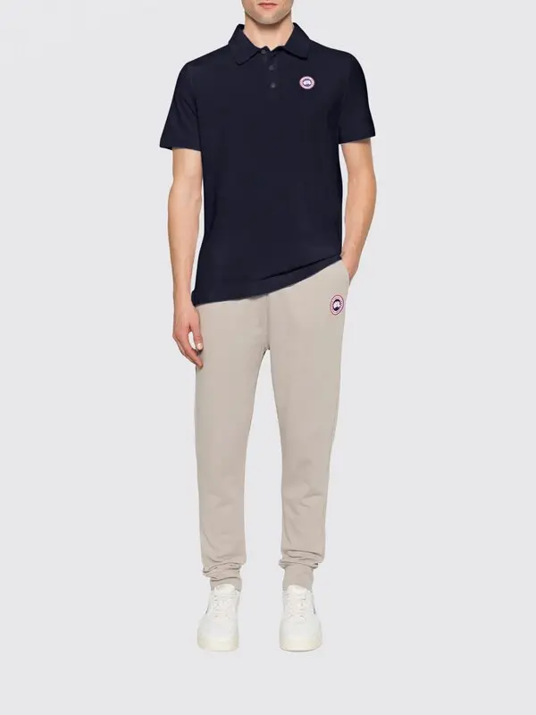 Canada Goose Logo Cotton Polo Shirt - Blue 1