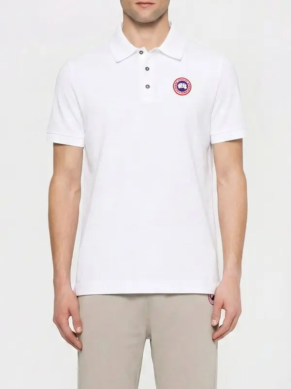 Canada Goose Logo Cotton Polo Shirt - White