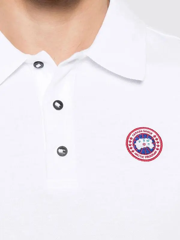 Canada Goose Logo Cotton Polo Shirt - White