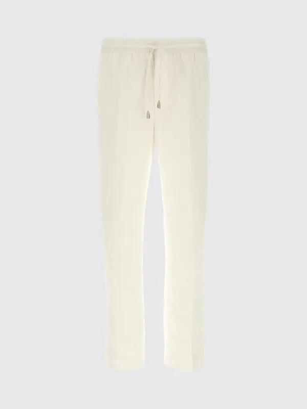Brioni Linen And Cotton Drawstring Trousers