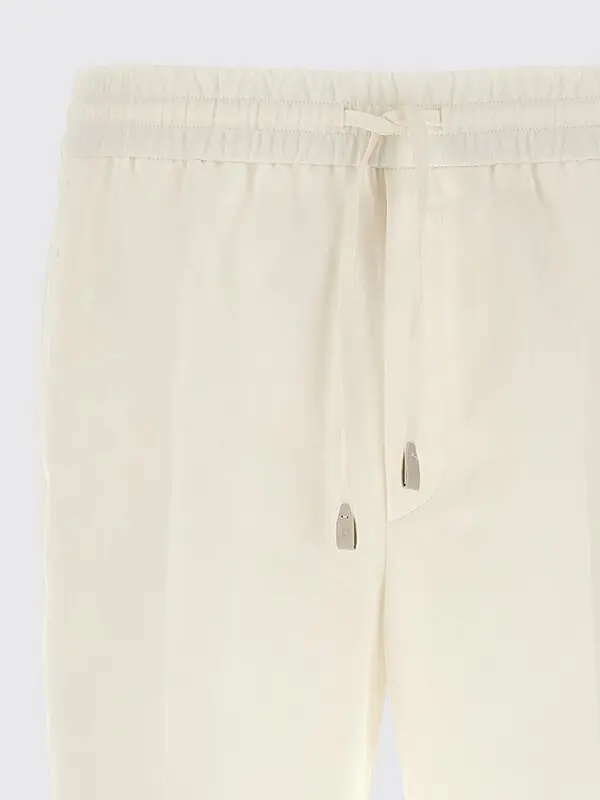 Brioni Linen And Cotton Drawstring Trousers