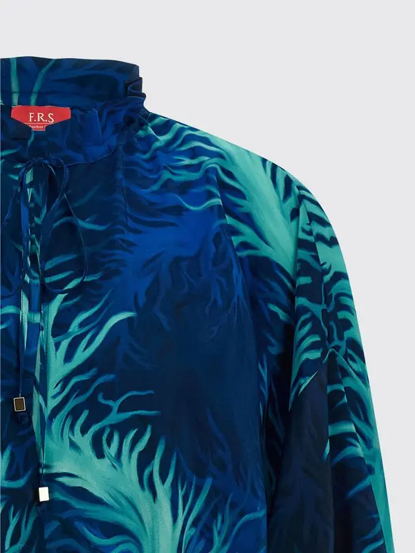 F.R.S FOR RESTLESS SLEEPERS Printed Silk Blouse - Blue