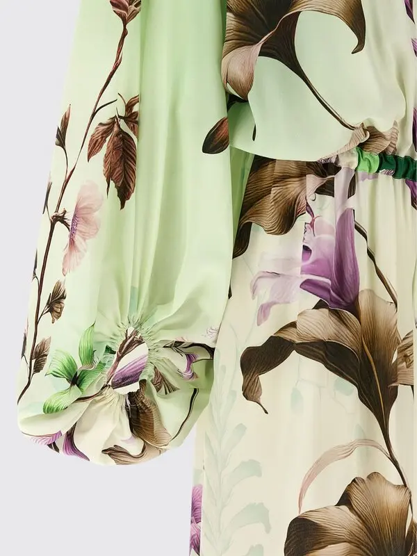 F.R.S FOR RESTLESS SLEEPERS Printed Silk Midi Dress