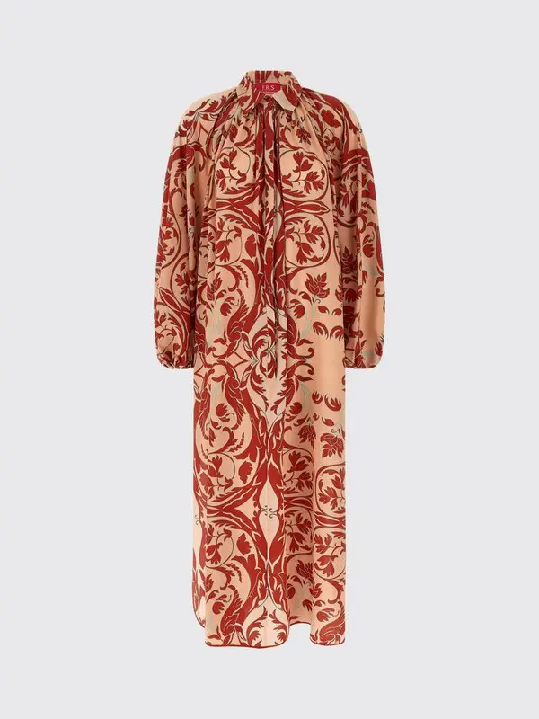 F.R.S FOR RESTLESS SLEEPERS Printed Silk Midi Dress - Pink
