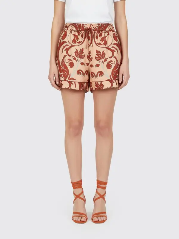 F.R.S FOR RESTLESS SLEEPERS Silk Shorts With Abstract Ethnic Print - Pink