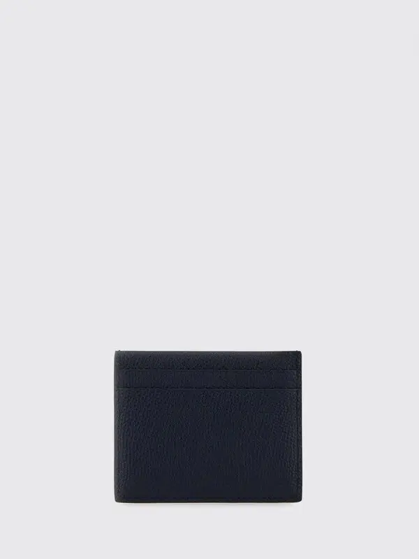 Valentino Garavani Vlogo Signature Grained Leather Credit Card Holder - Marine
