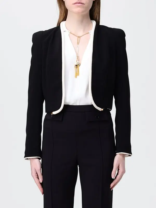 Elisabetta Franchi Cropped Jacket - Black