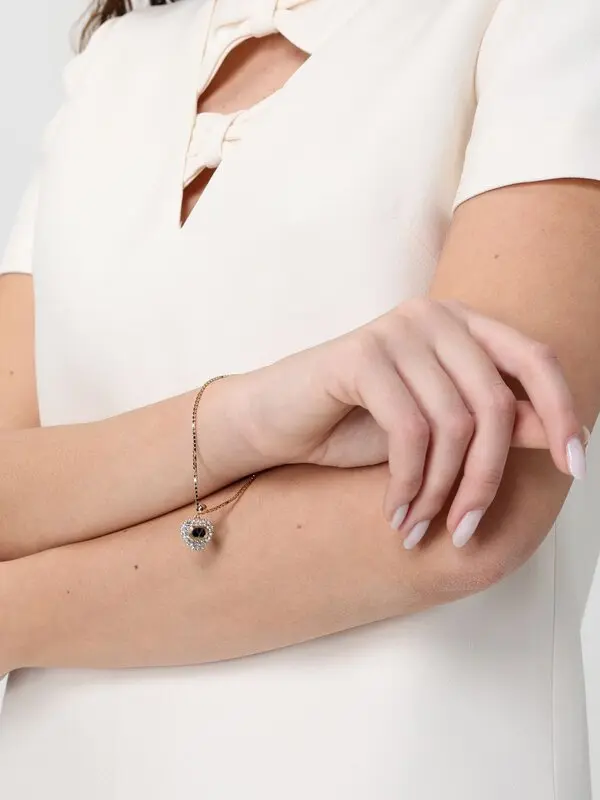 Valentino Garavani Coeur Royal Brass Bracelet With Swarovski Crystals - Gold