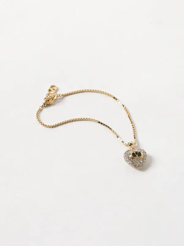 Valentino Garavani Coeur Royal Brass Bracelet With Swarovski Crystals - Gold