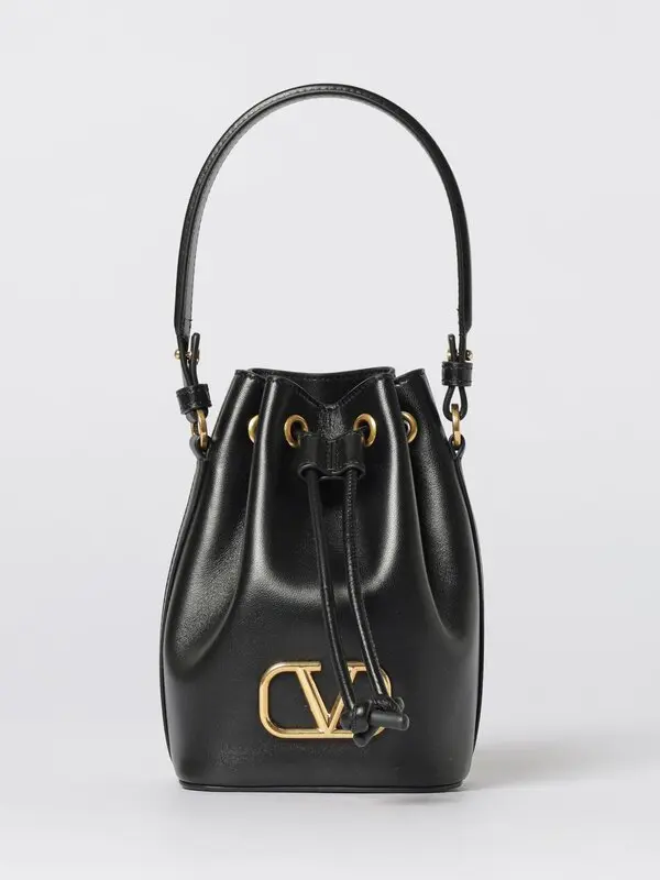 Valentino Garavani Vlogo Signature Leather Bucket Bag