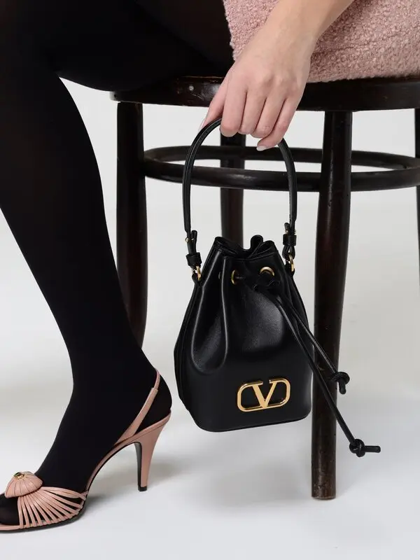 Valentino Garavani Vlogo Signature Leather Bucket Bag