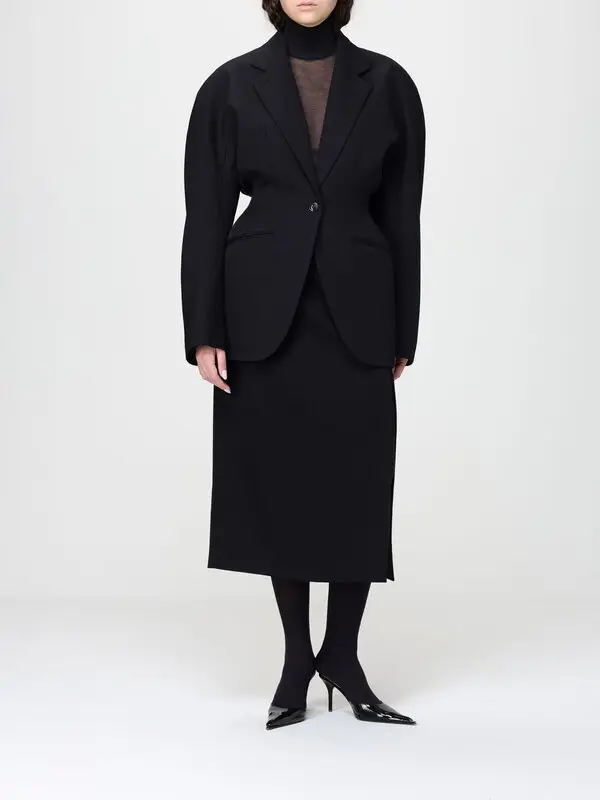 MUGLER Lyocell Turtleneck Top - Black