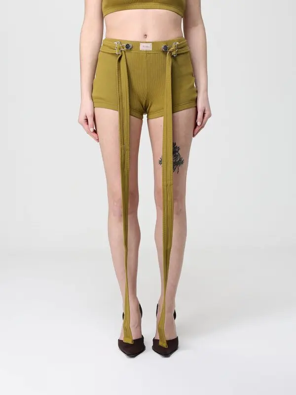 JEAN PAUL GAULTIER Ribbed Shorts With Tie Detail - Green