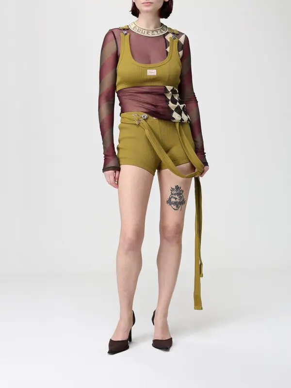 JEAN PAUL GAULTIER Ribbed Shorts With Tie Detail