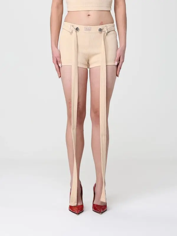 JEAN PAUL GAULTIER Ribbed Shorts With Tie Detail - Nude