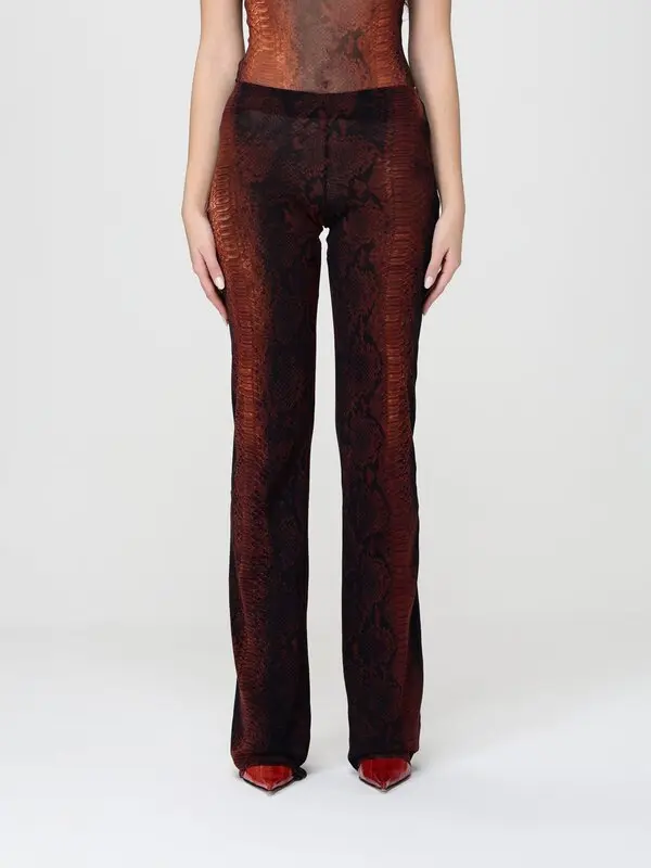 JEAN PAUL GAULTIER Python Print Jersey Straight Leg Pants - Brown