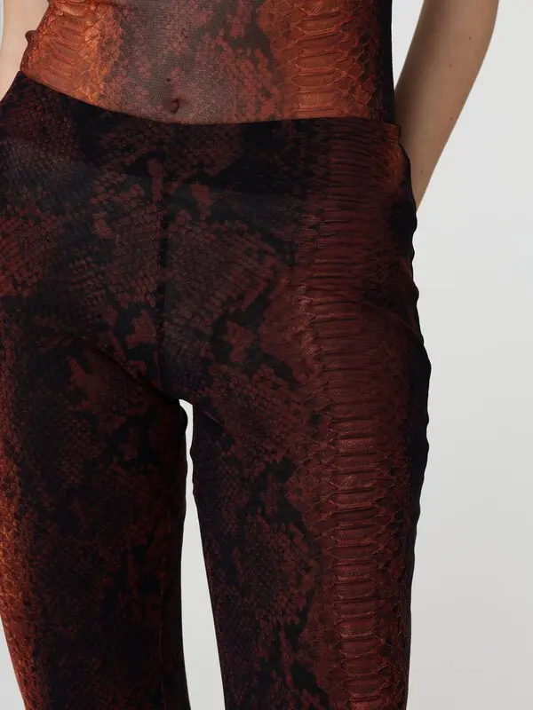 JEAN PAUL GAULTIER Python Print Jersey Straight Leg Pants - Brown