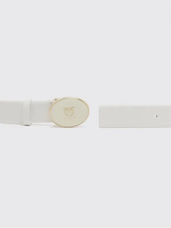 Pinko Oval Buckle Belt - White