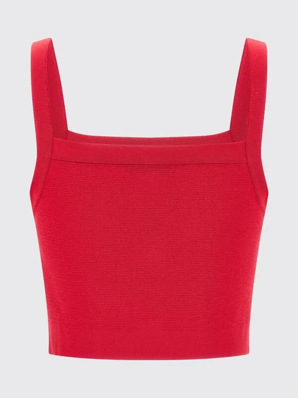 Balmain Cropped Knit Top With Embellished Buttons - Fuchsia